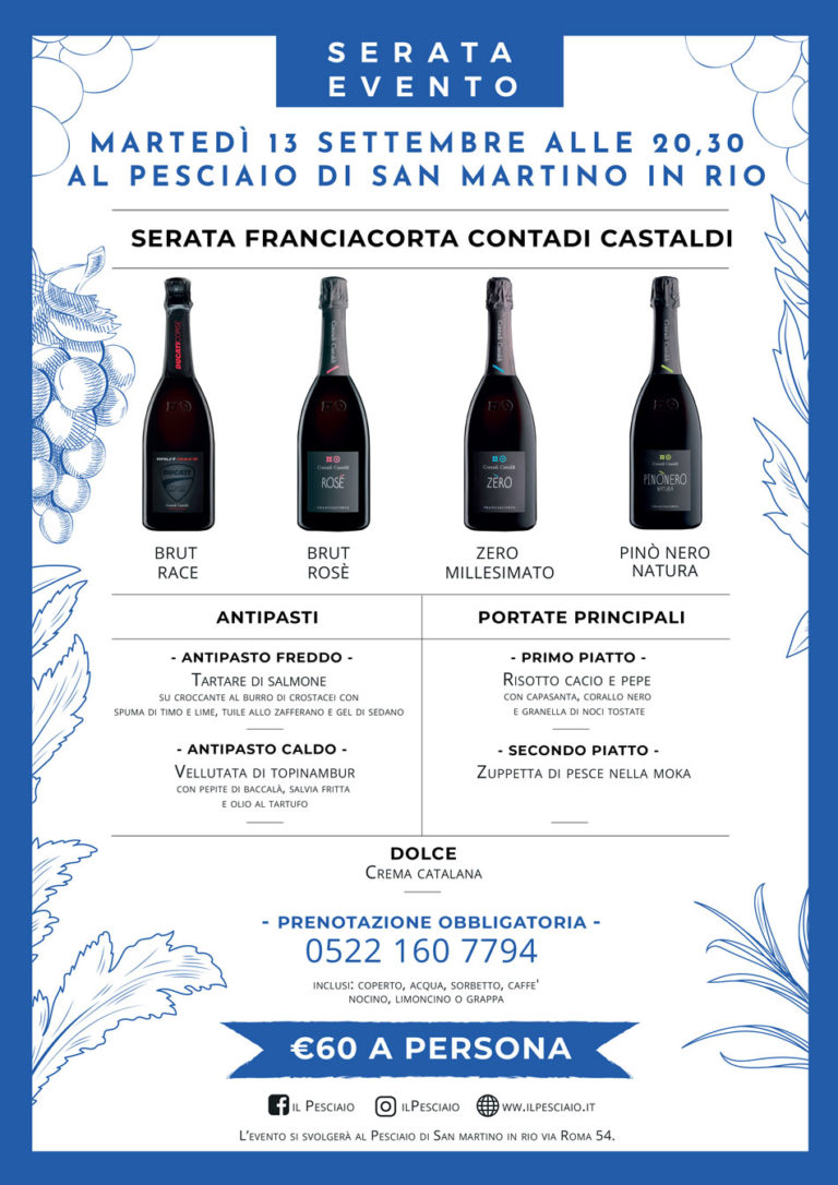 SERATA EVENTO FRANCIACORTA CONTADI CASTALDI – Il Pesciaio